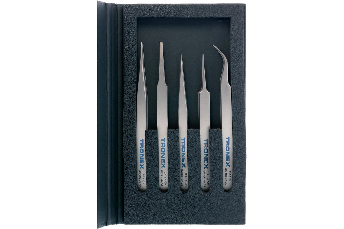 Tronex K5HP-TA-CH High Precision Titanium Tweezer Kit – Grade 1 Titani ...